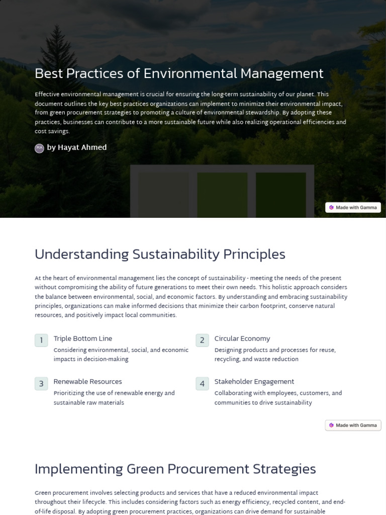 Best Practices for Environmental Management | PDF | Waste Management ...