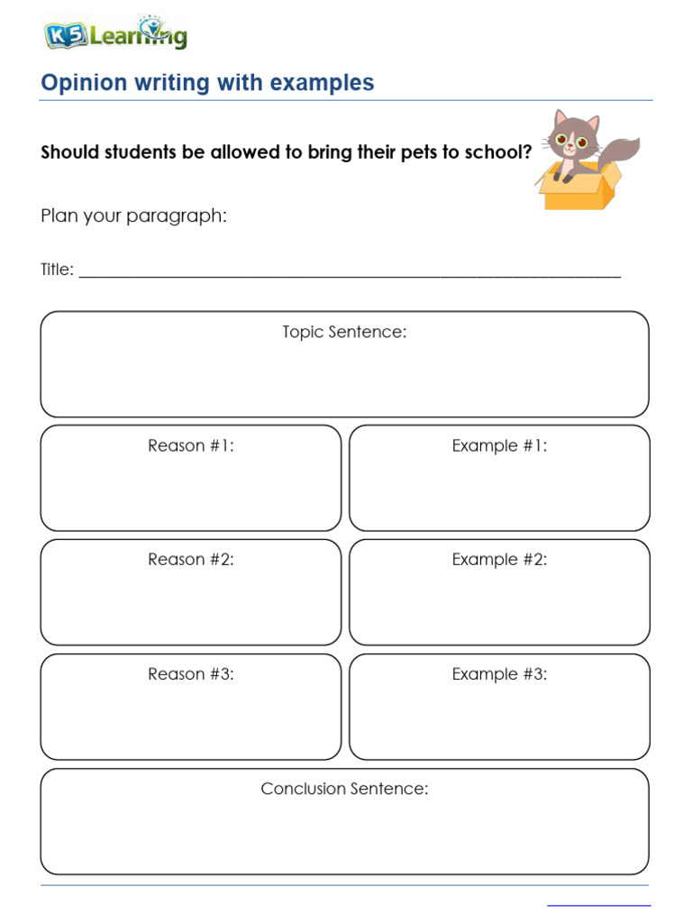 Opinion Writing Guide for 3rd Grade | PDF