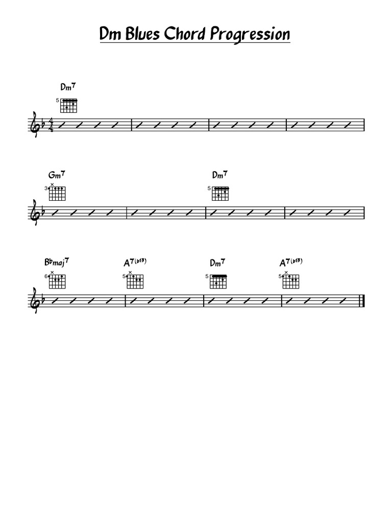 DM Blues Chord Progression | PDF