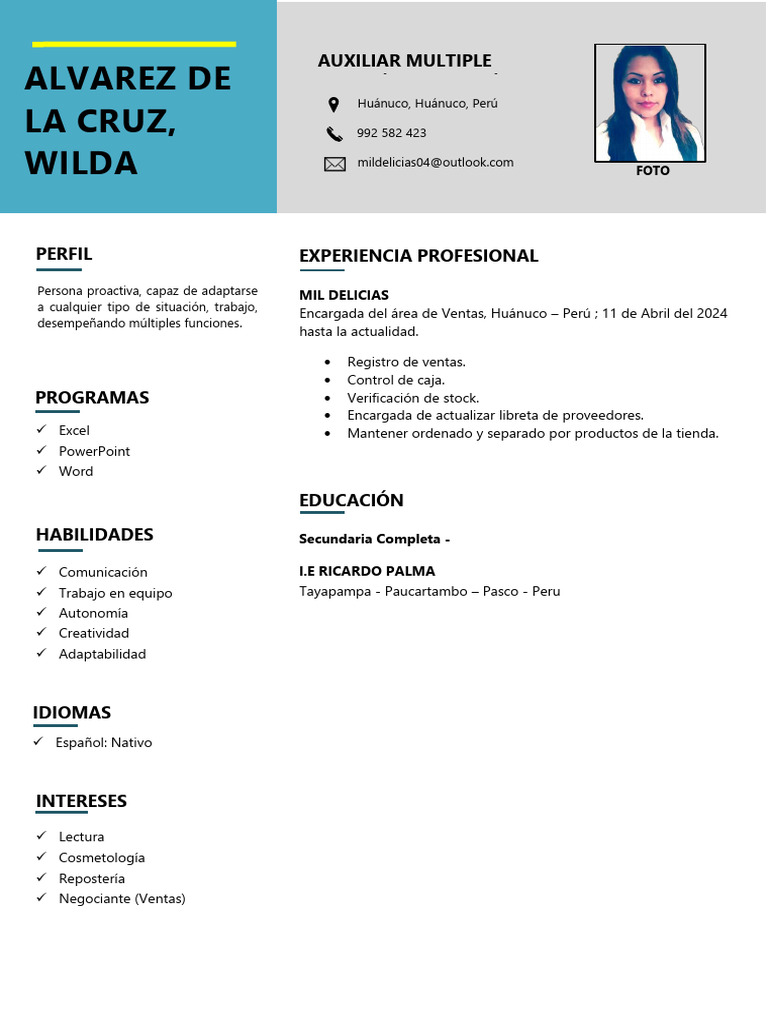 Curriculum Vitae Wendy | PDF