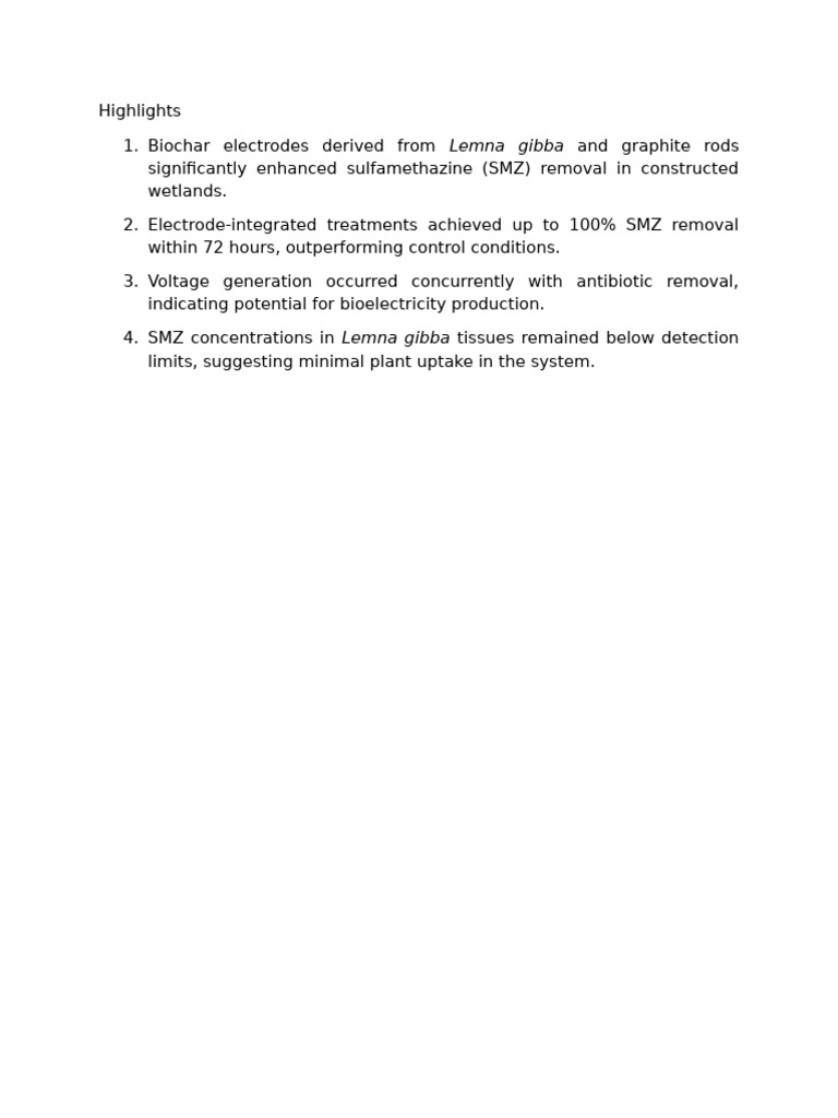 Biochar Electrodes Boost SMZ Removal | PDF