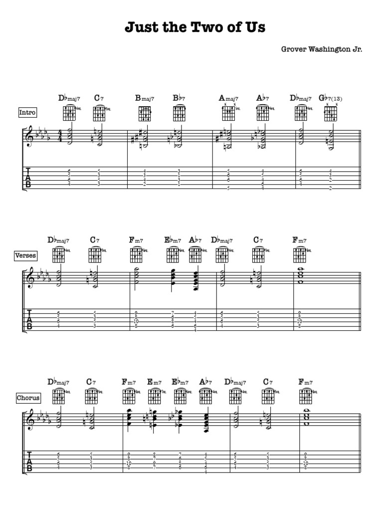 Just the Two of Us Chords Guide | PDF | Songs Written