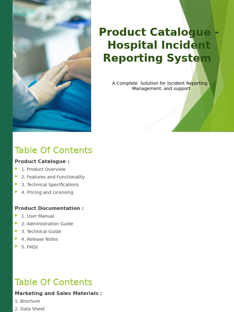 Product Catalogue-Hospital Incident Reporting System | PDF | Patient ...
