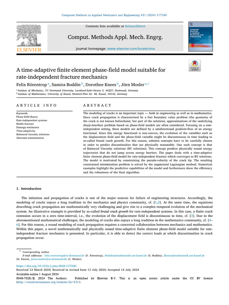 Time-Adaptive Phase-Field Model for Fracture | PDF | Fracture ...
