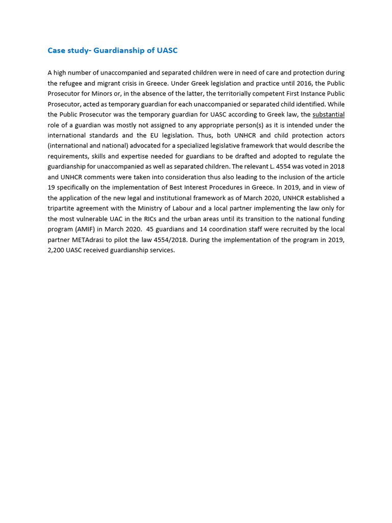 Case Study Guardianship in Greece | PDF