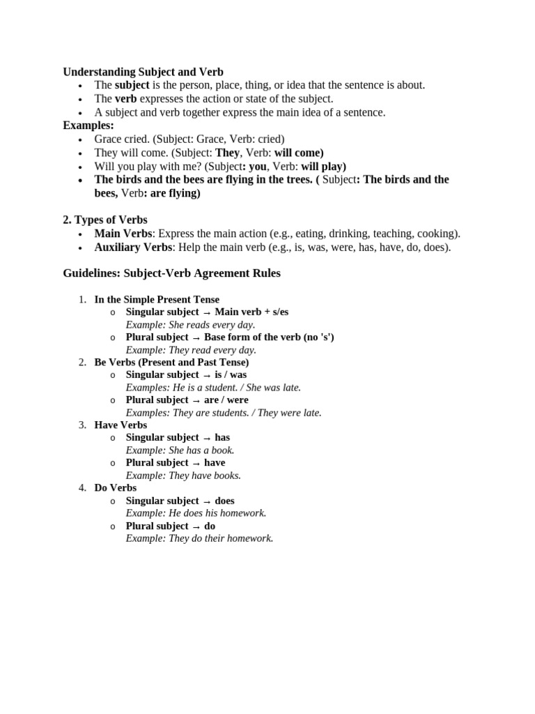 Understanding Subject and Verb | PDF