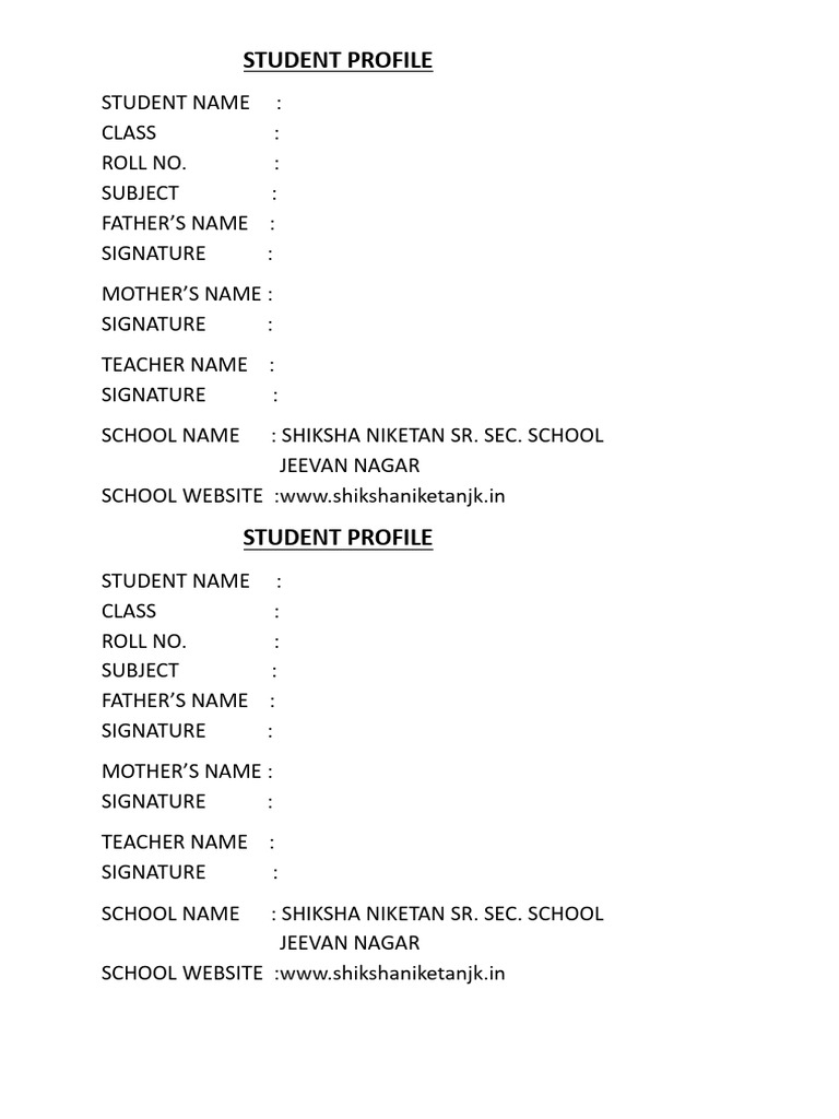 Student Profile 2 | PDF