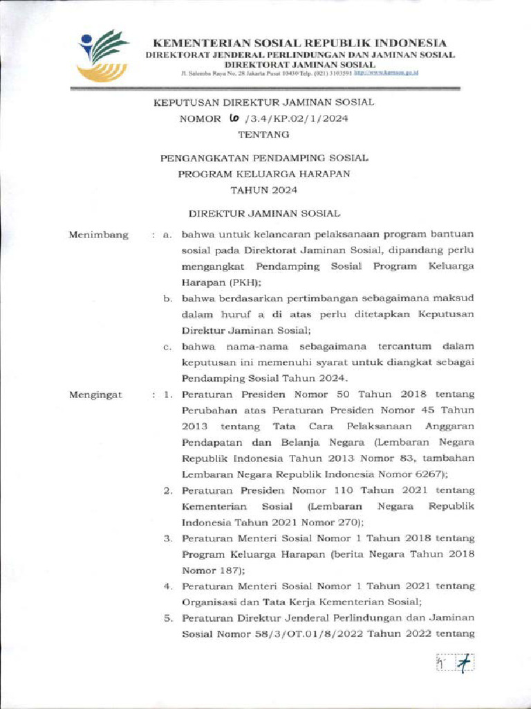 10, SK Pengangkatan PDP Sosial PKH Sumut (1) (1) - Compressed ...