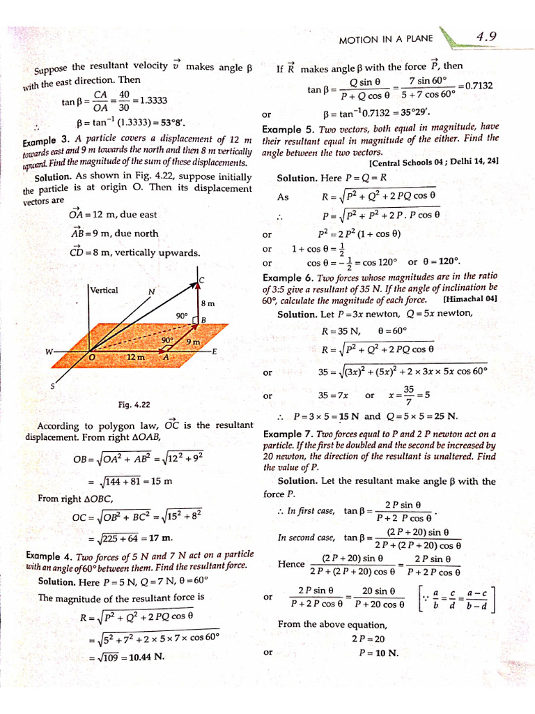 Vector Addition Problems | PDF
