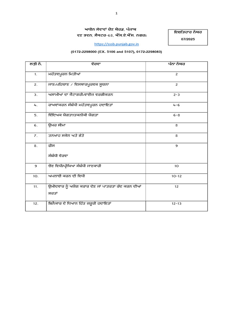 Advt. No. 07 of 2025 | PDF