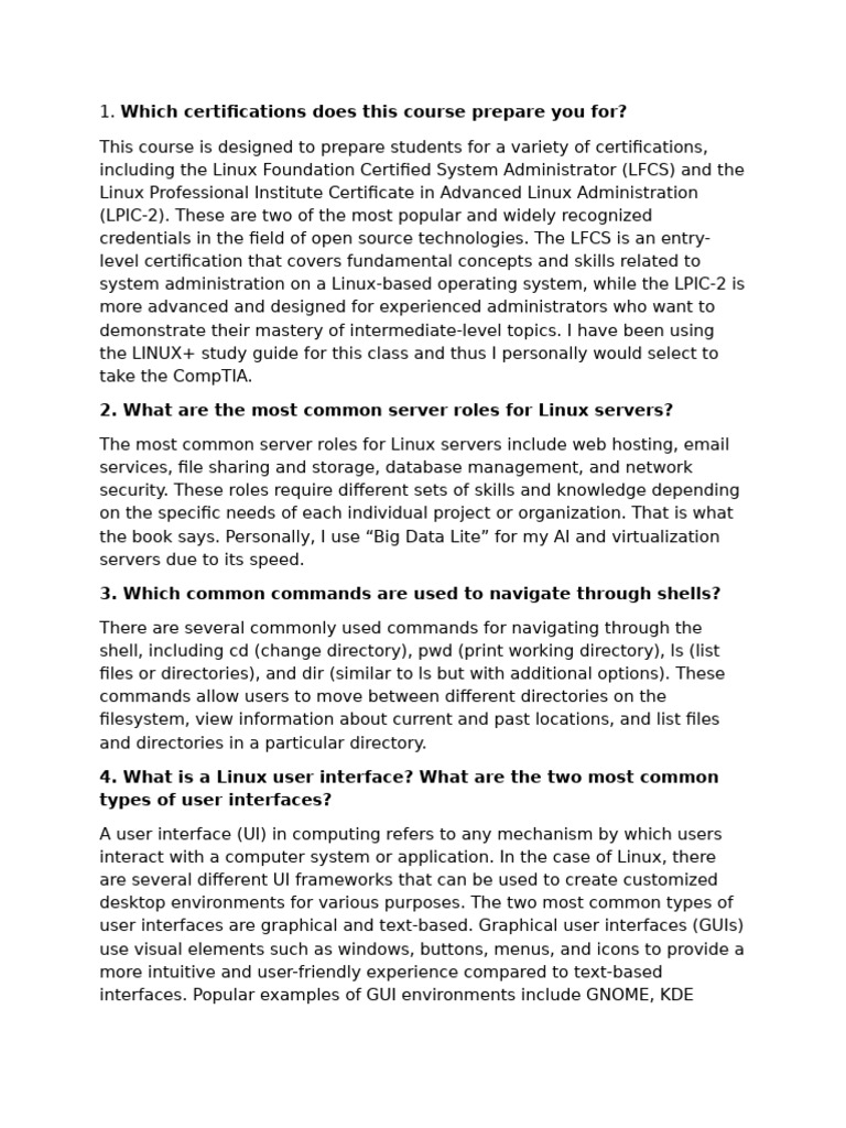 Testout Linux Discussion 2 | PDF | Graphical User Interfaces | Linux