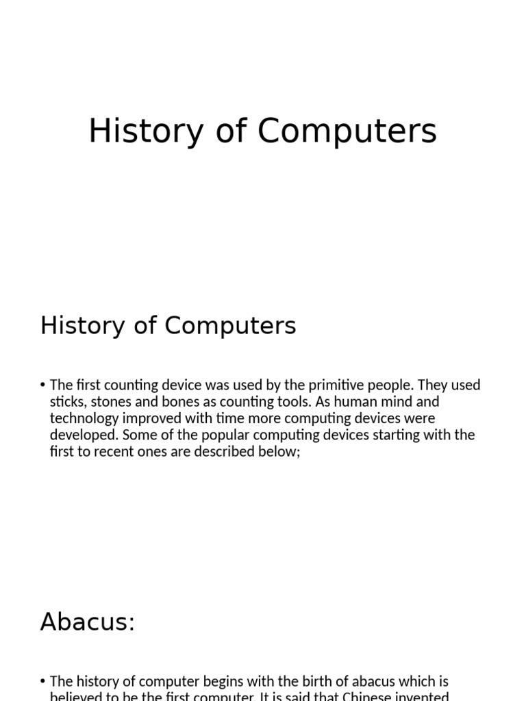 Evolution of Early Computing Devices | PDF | Equipment | Office Equipment