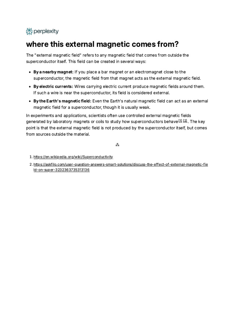 Where This External Magnetic Comes From | PDF