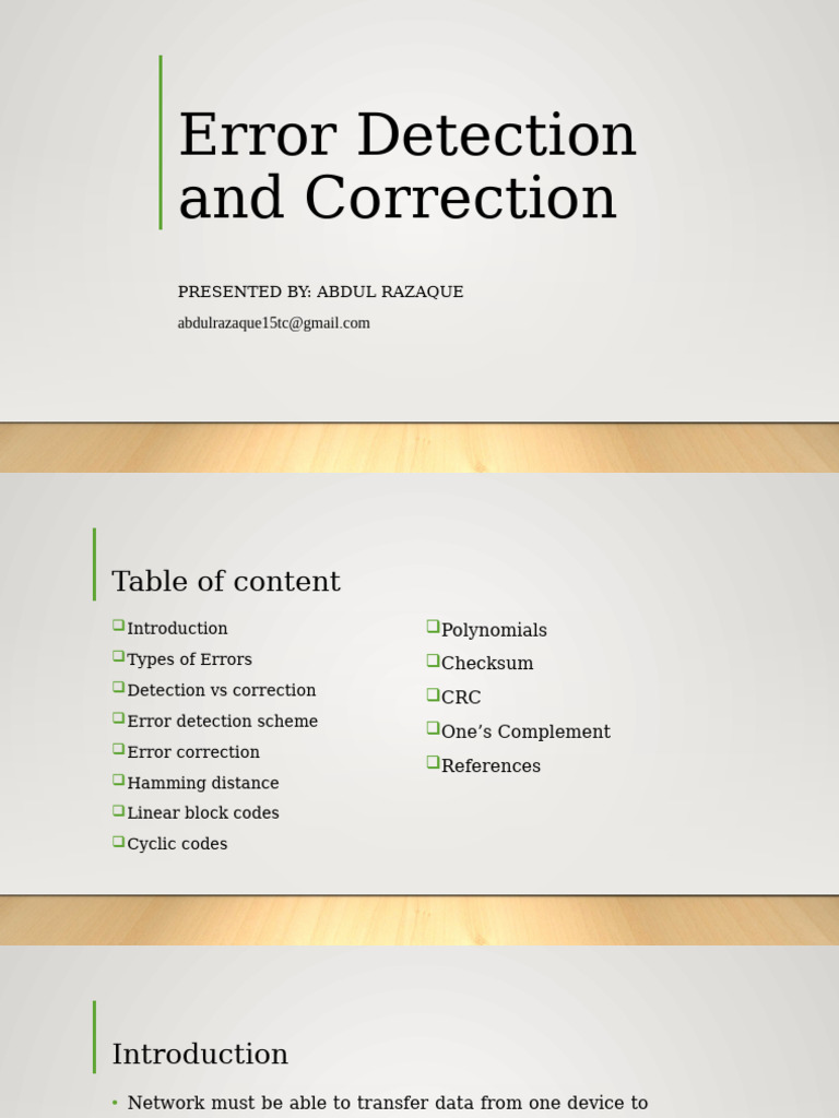 Error Detection and Correction Techniques | PDF | Error Detection And ...