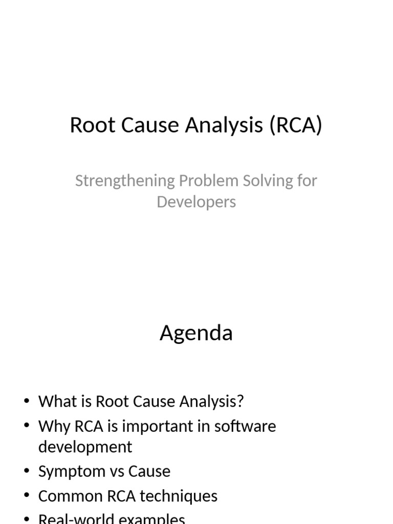 Root Cause Analysis for Developers | PDF