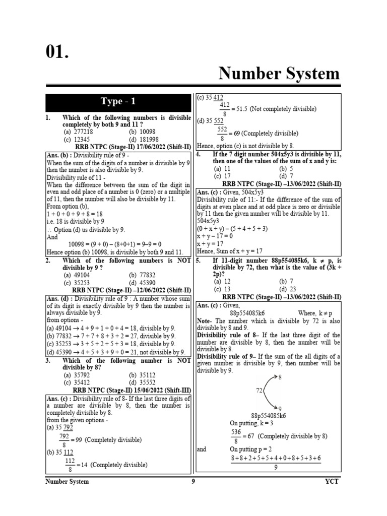YCT RRB Math ENG 2024 TCS Pattern Chapterwise Typewise Solved Paper's ...