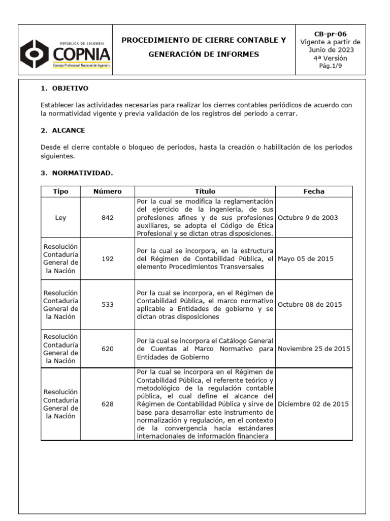 Informe Cierre Contable | PDF | Contabilidad | Estado financiero