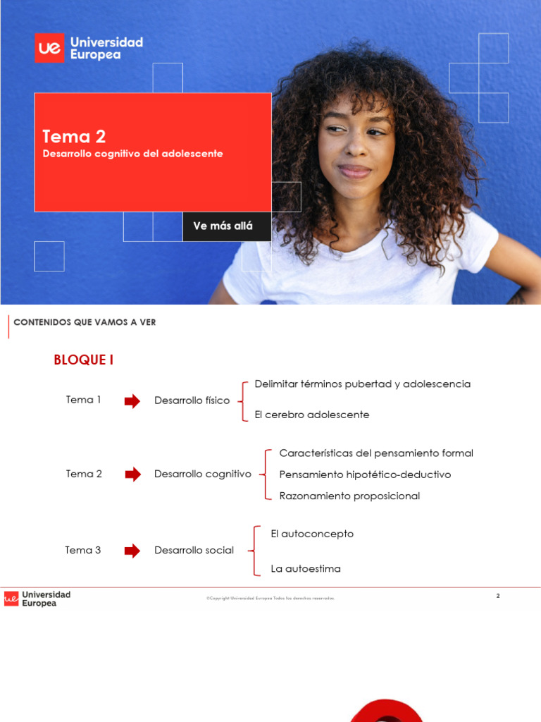 Presentación Tema 2 | PDF | Pensamiento | Desarrollo cognitivo