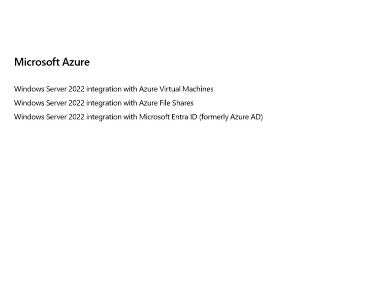 Azure Integration with Windows Server 2022 | PDF
