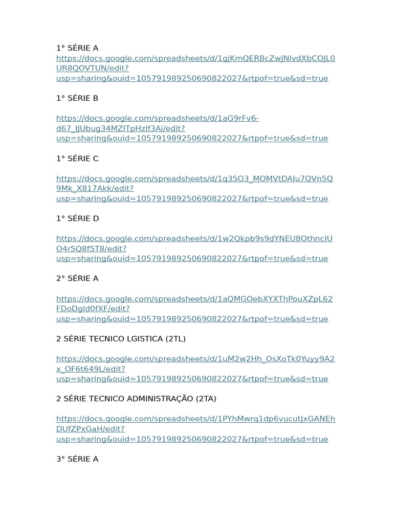 Lista de chamada | PDF