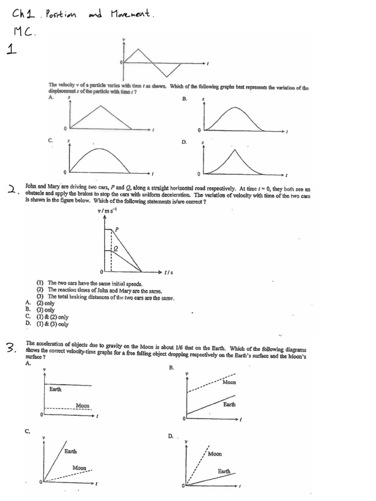Force and Motion Test (MC) | PDF