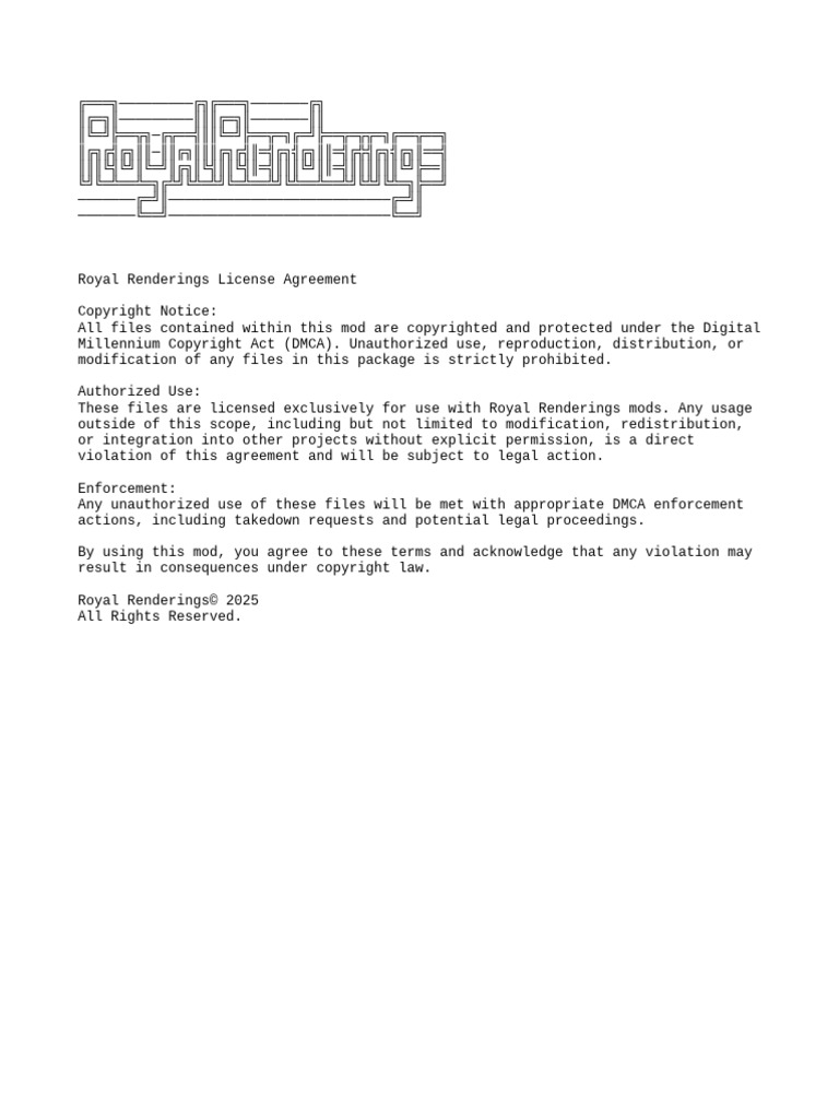 Royal Renderings License Agreement | PDF