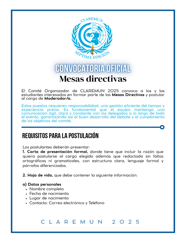 Requisitos Mesas Directivas | PDF