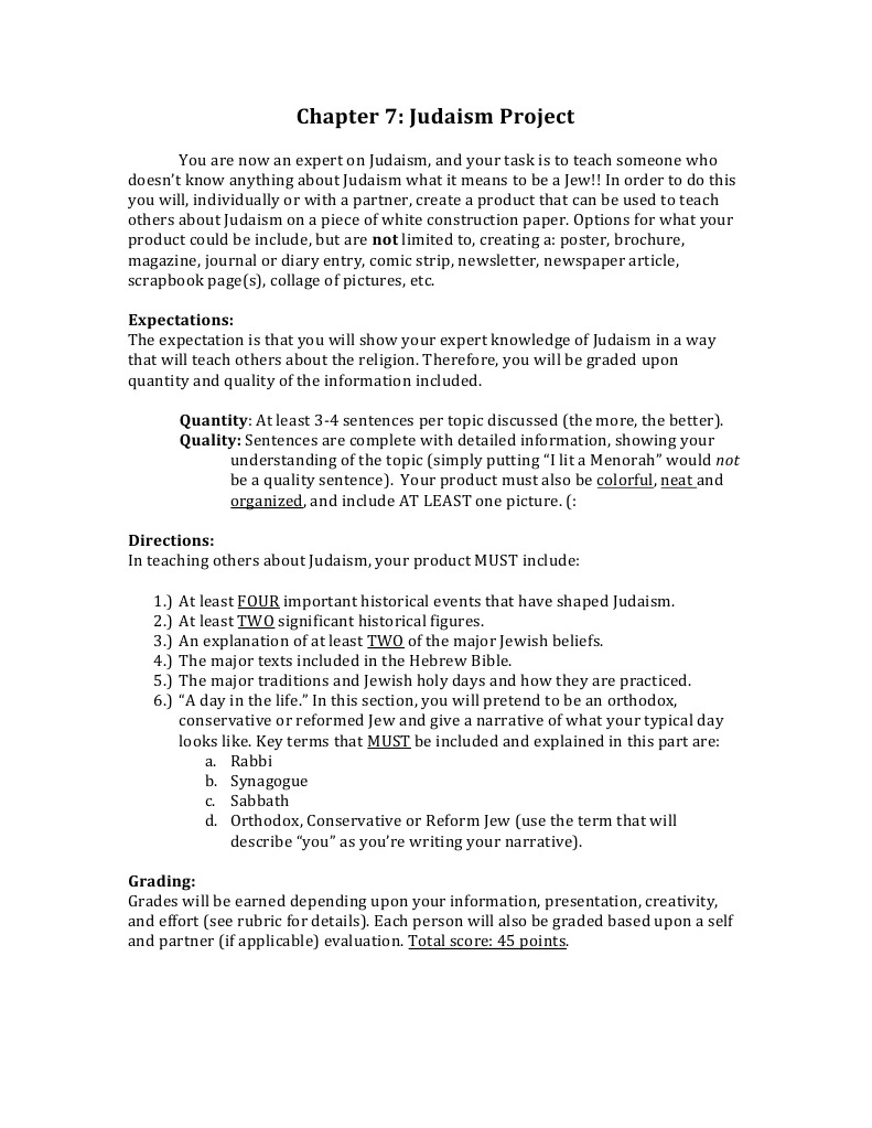 Teach Judaism: Project Guidelines | PDF | Social Science | Science ...
