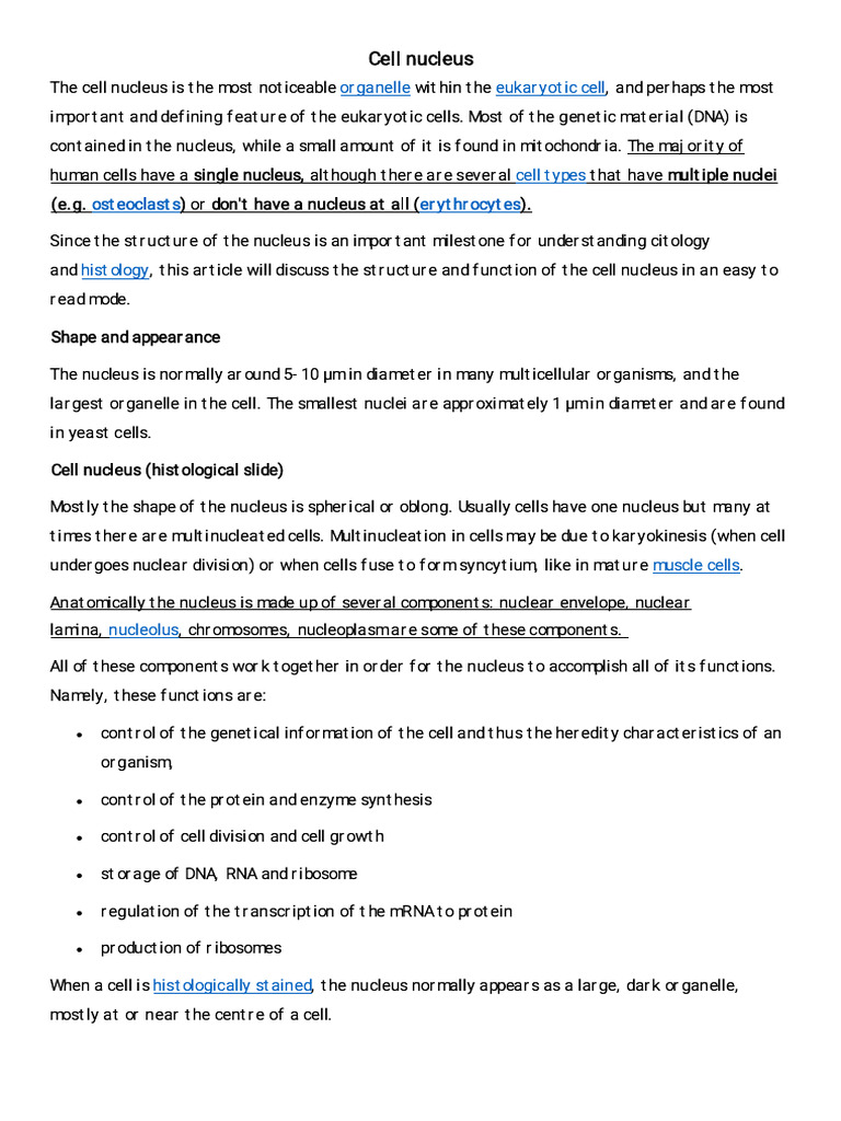 6-Share Cell Nucleus Given | PDF | Cell Nucleus | Cell (Biology)