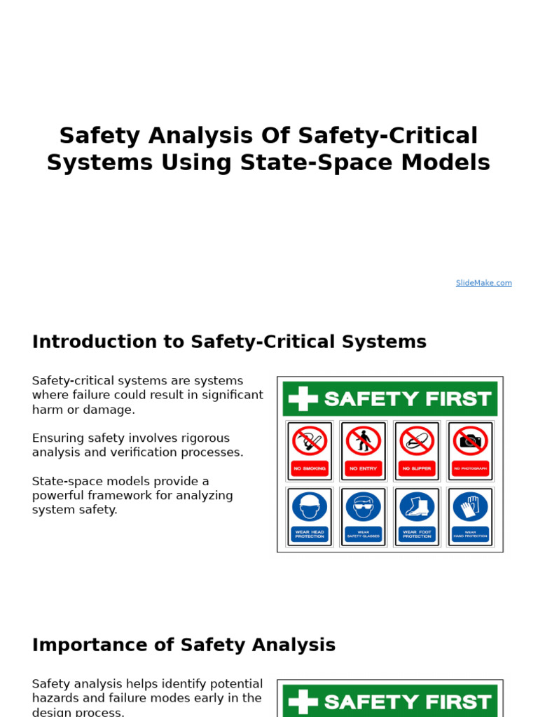 Safety Analysis of Safety-Critical Systems Using State-Space Models | PDF | Safety | System