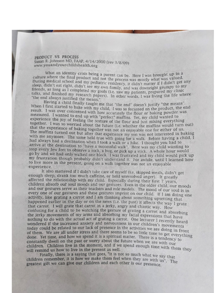 Product vs. Process | PDF