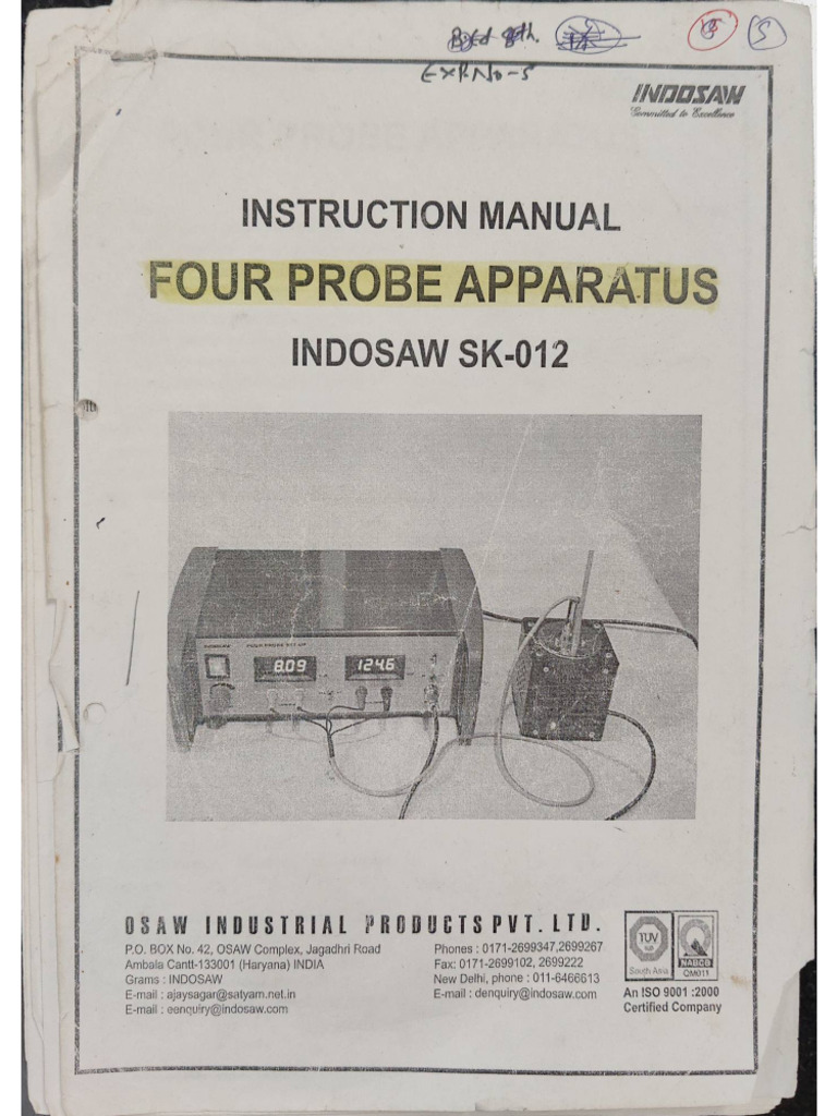 Four Probe Method | PDF