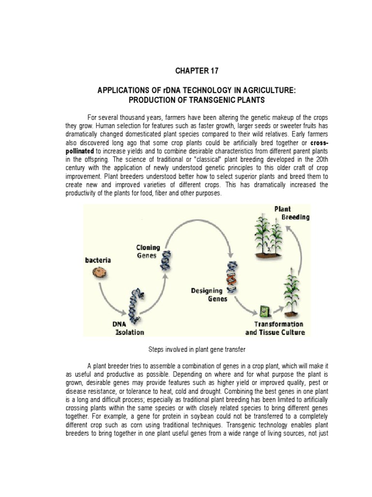 Applications of Rdna Technology in Agriculture | Plant Breeding ...