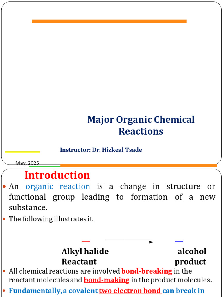Organic Reactions in Chemistry | PDF | Chemical Reactions | Alkene