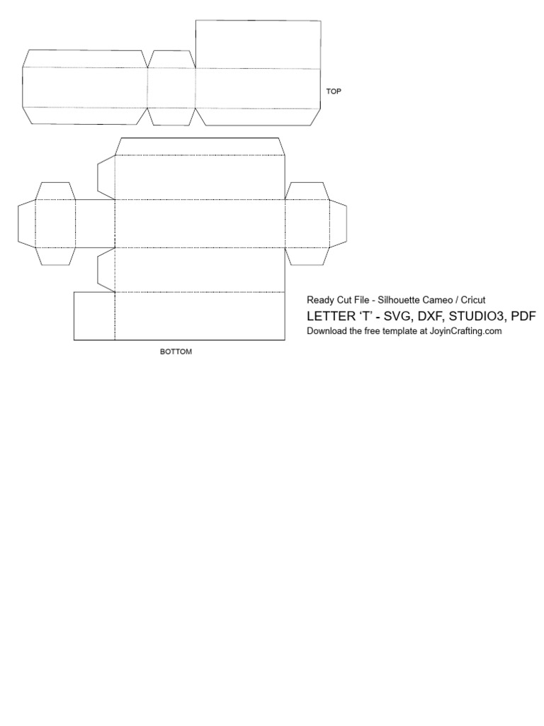 Letter T' - SVG, DXF, Studio3, PDF: Ready Cut File - Silhouette Cameo ...
