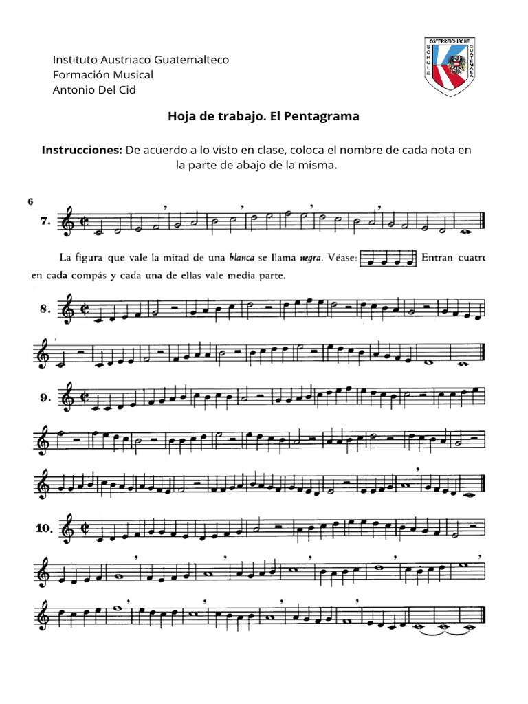 Hojas de Trabajo IAG | PDF | Ritmo | Composiciones Musicales