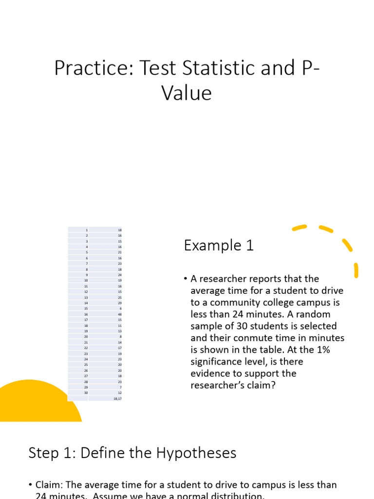Hypothesis Test Examples 1-4 Homework | PDF | P Value | Statistical ...