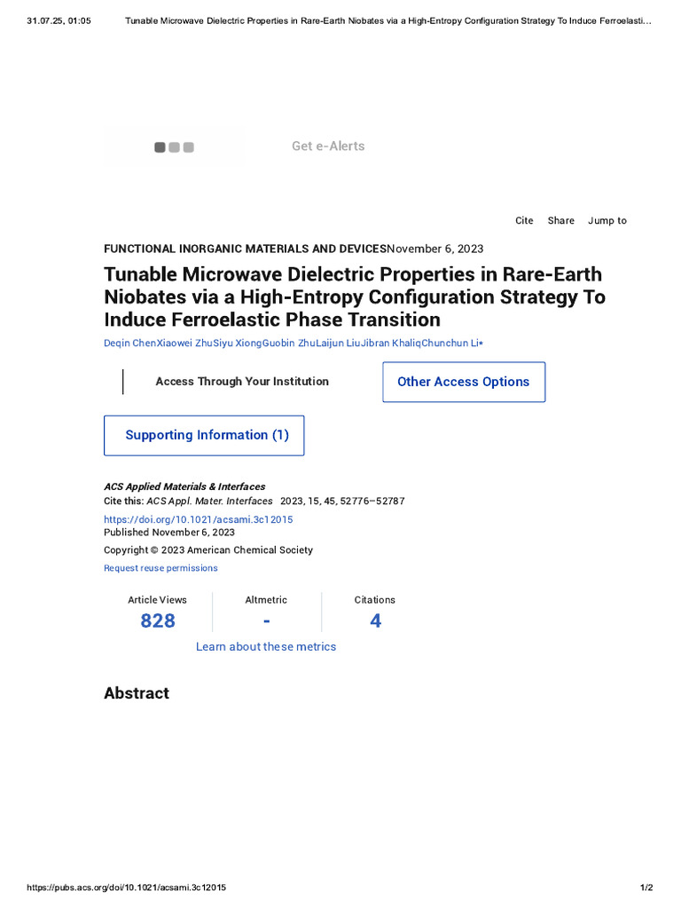 Tunable Microwave Dielectric Properties.. | PDF