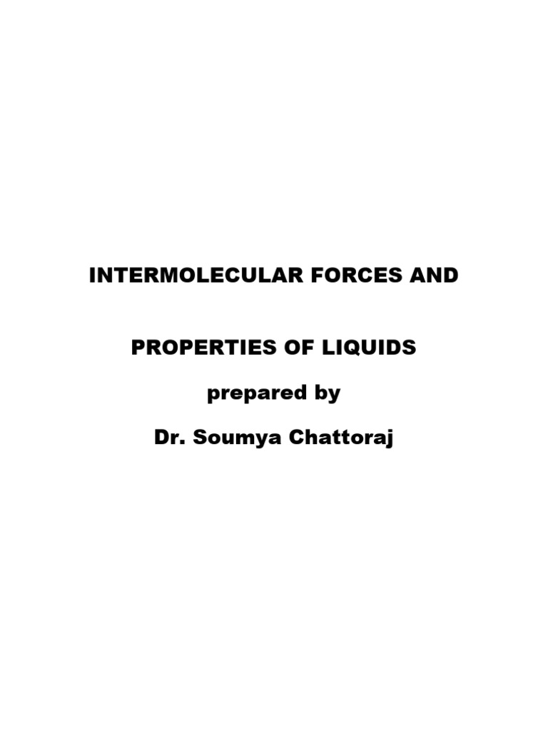 Intermolecular Forces and Properties of Liquids | PDF | Intermolecular ...