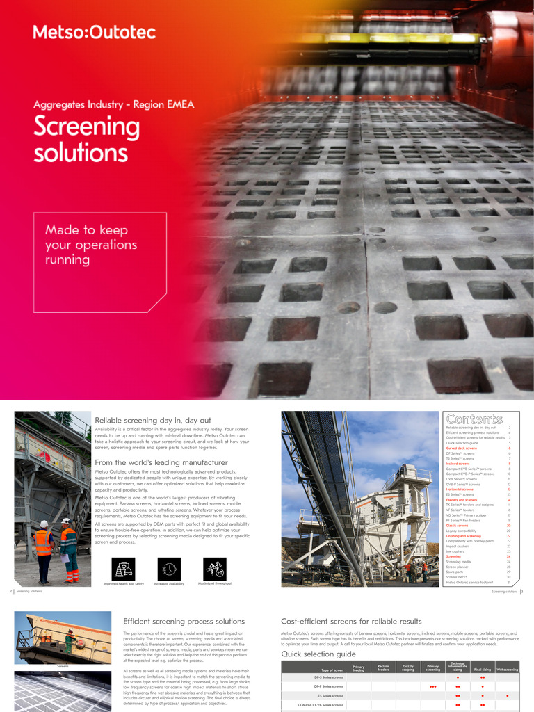 Metso Screening Solutions for EMEA | PDF | Mechanical Engineering