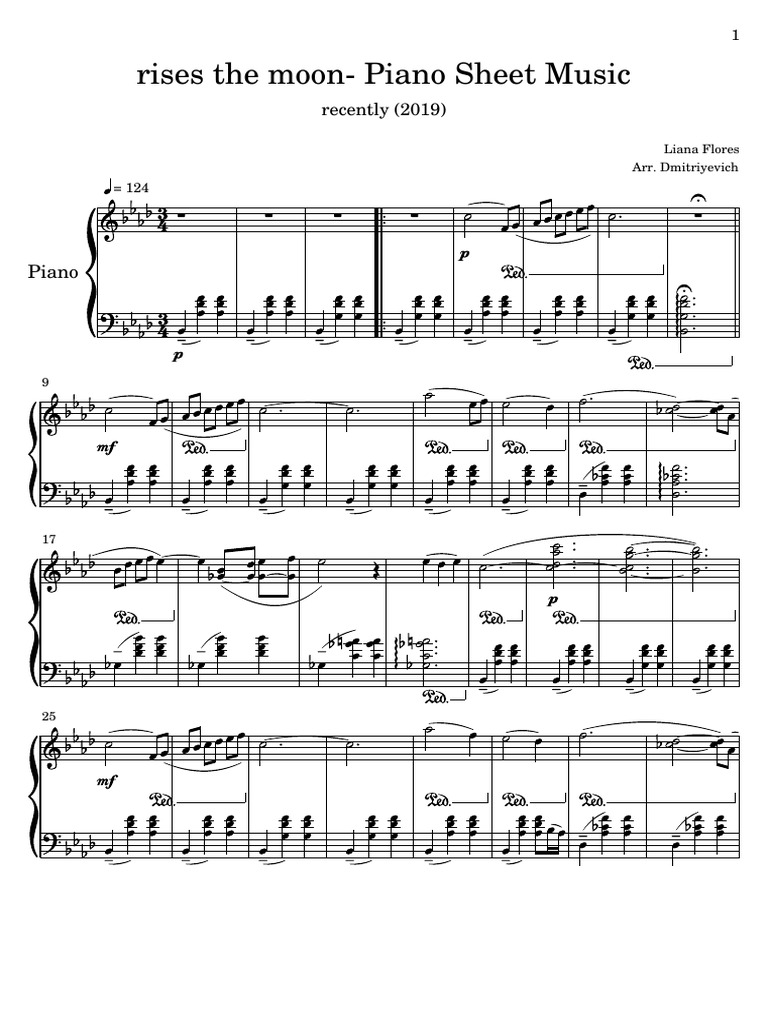 Rises The Moon - Piano Sheet Music | PDF