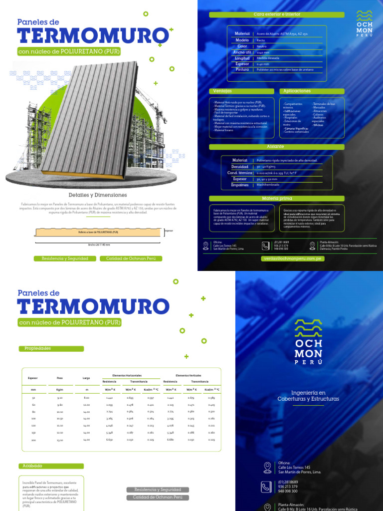 Ficha Tecnica Poliuretano - Panel Termo Muro. | PDF | Poliuretano | Aislamiento térmico