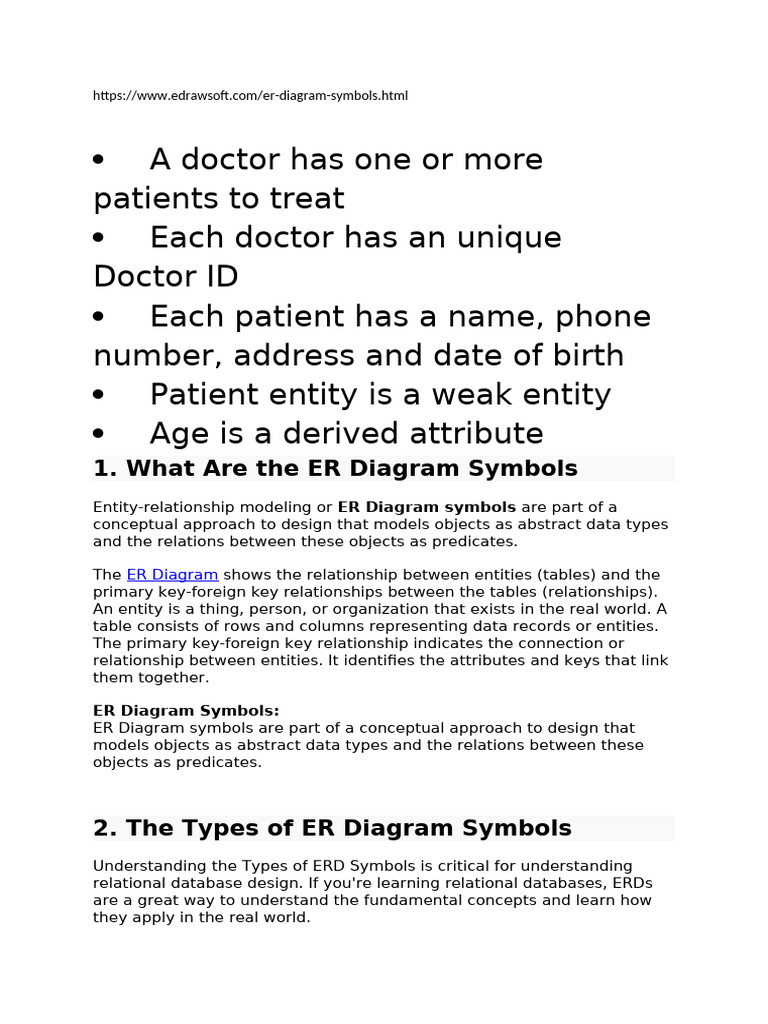 ER Diagram Symbols and Notations Guide | PDF