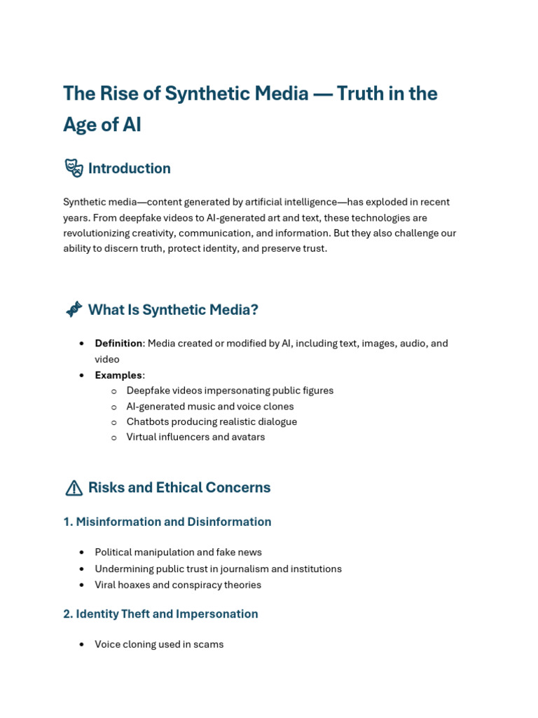 The Rise of Synthetic Media | PDF | Human Communication | Communication