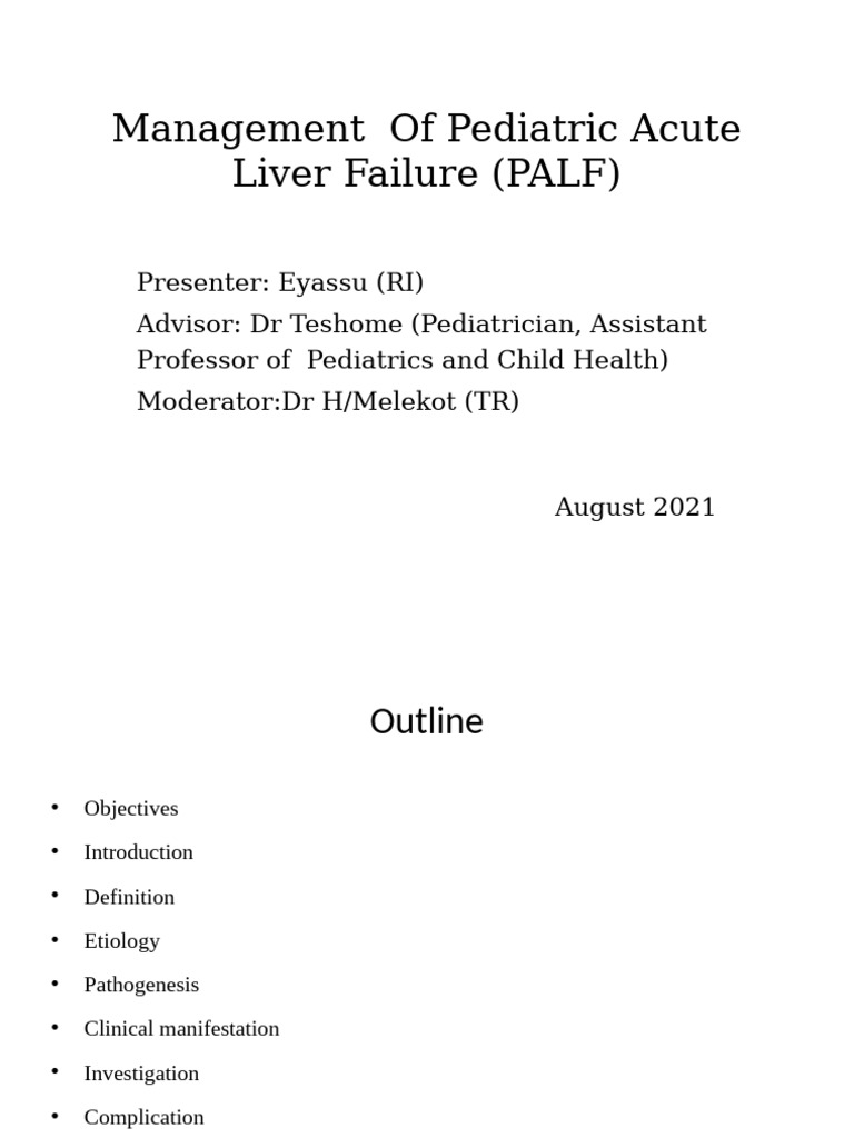 Management of Pediatric Acute Liver Failure | PDF | Liver | Hepatitis