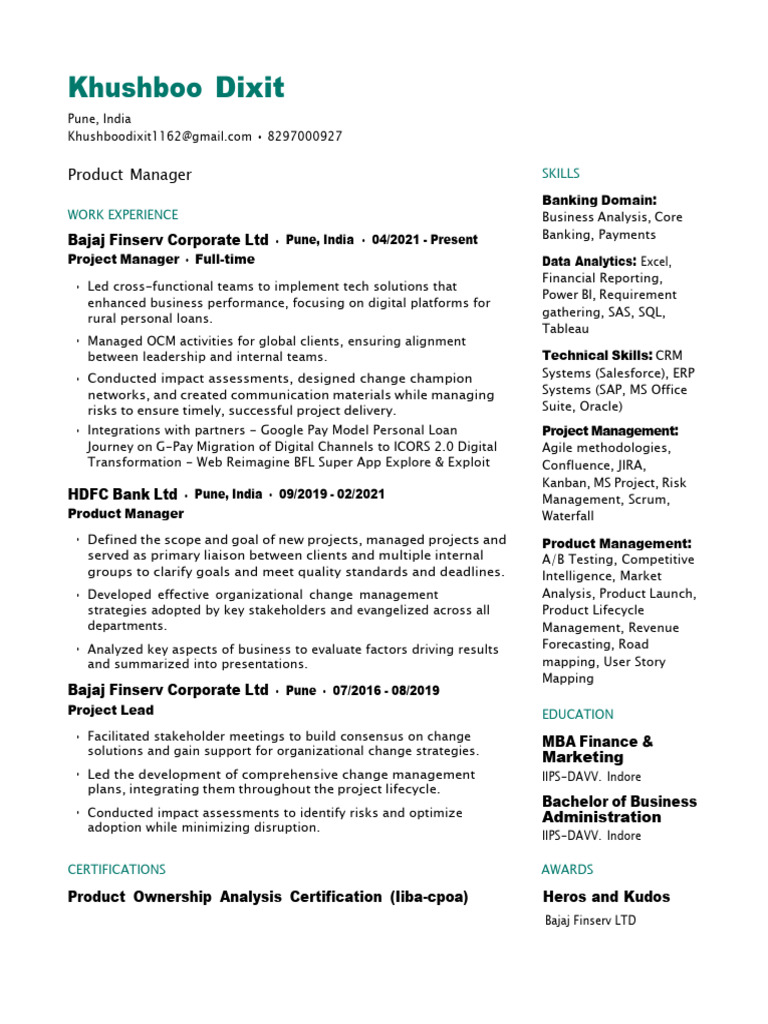 Khushboo Dixit Resume 2025 | PDF | Sas (Software) | Enterprise Resource Planning