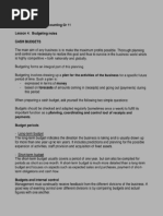 Accounting Grade 12 NOTES Budgets | PDF | Depreciation | Budget