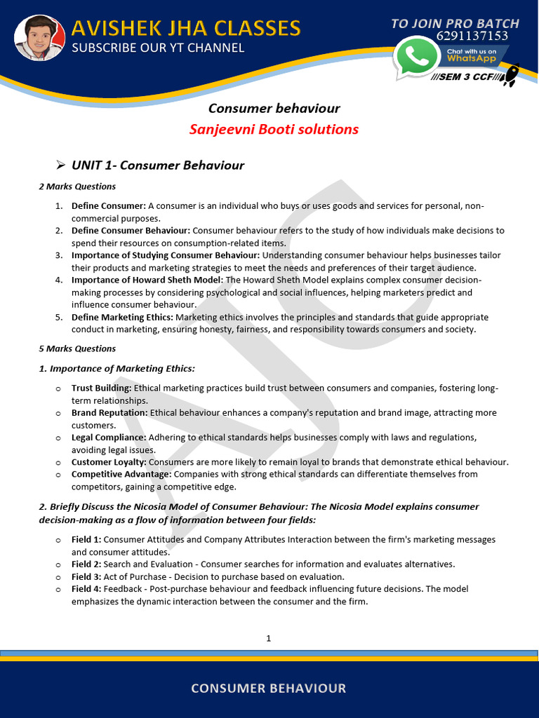 Understanding Consumer Behaviour Models | PDF | Consumer Behaviour ...
