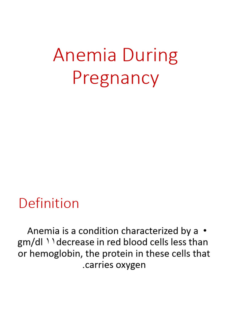 Anemia in Pregnancy: Causes and Effects | PDF