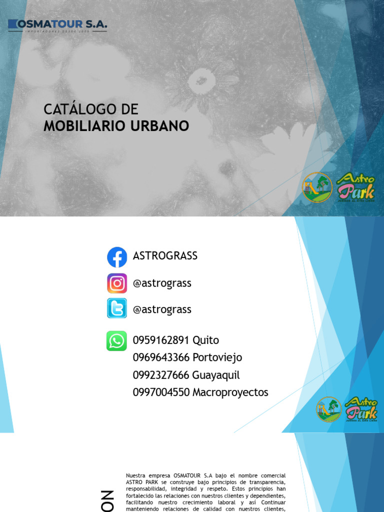 Catálogo de Mobiliario Urbano Astrograss | PDF